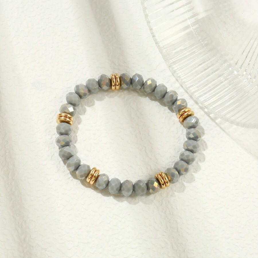 A Golden Cloud Bohemia Faceted Crystal Bracelet For Women Handmade Glass Beaded Stackable ...