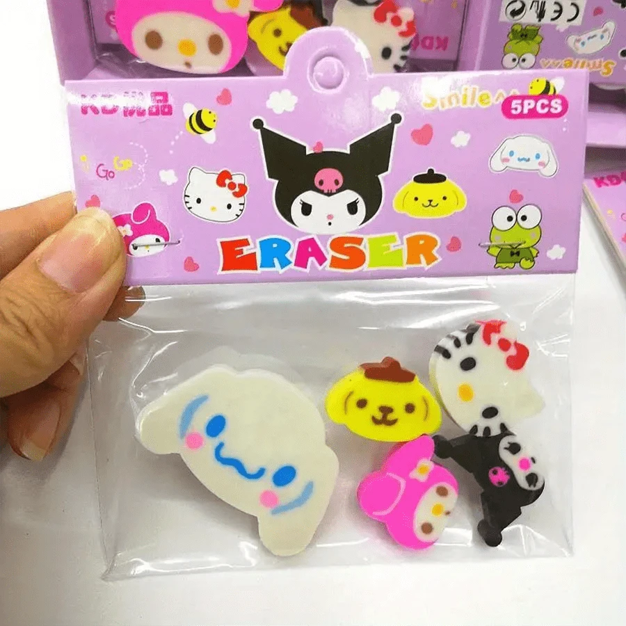 Sanrio 5 Pieces Sanrio Hello Kitty Erasers, Student Exam Art Drawing ...