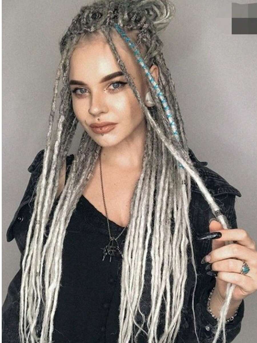 24 Inch Synthetic Dreadlock Extensions 5 Strands Hippie Single Ended ...