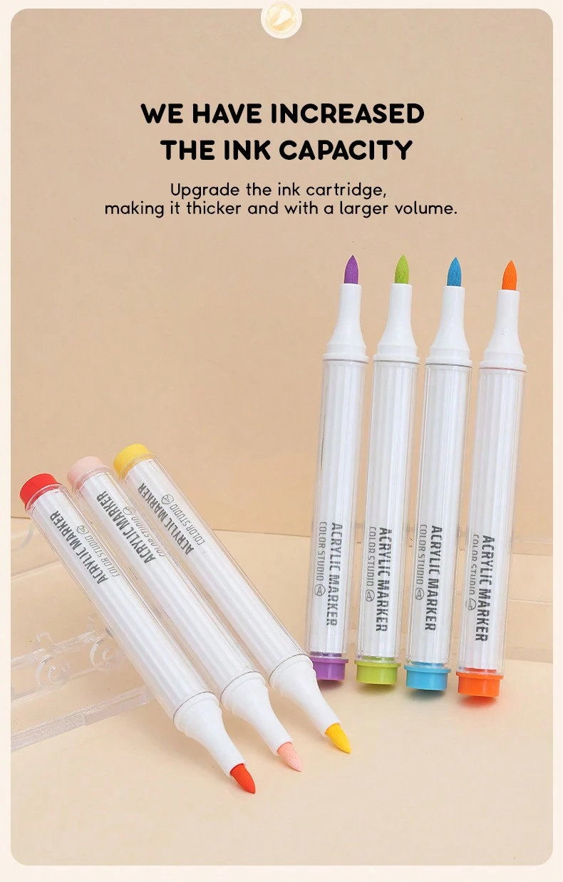 Blue Acrylic Marker Pens With Soft Nibs For Blendable Colors, High ...