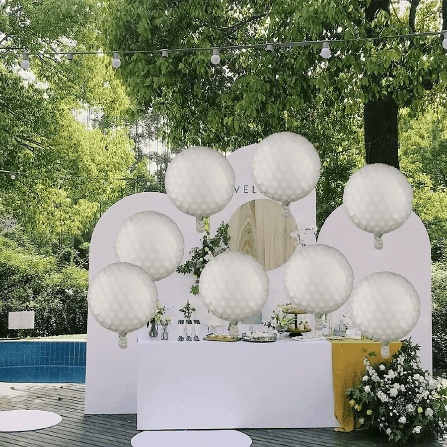 6pcs 18-Inch Golf Theme Balloons, Round Golf Ball Sport Balloons, Golf ...