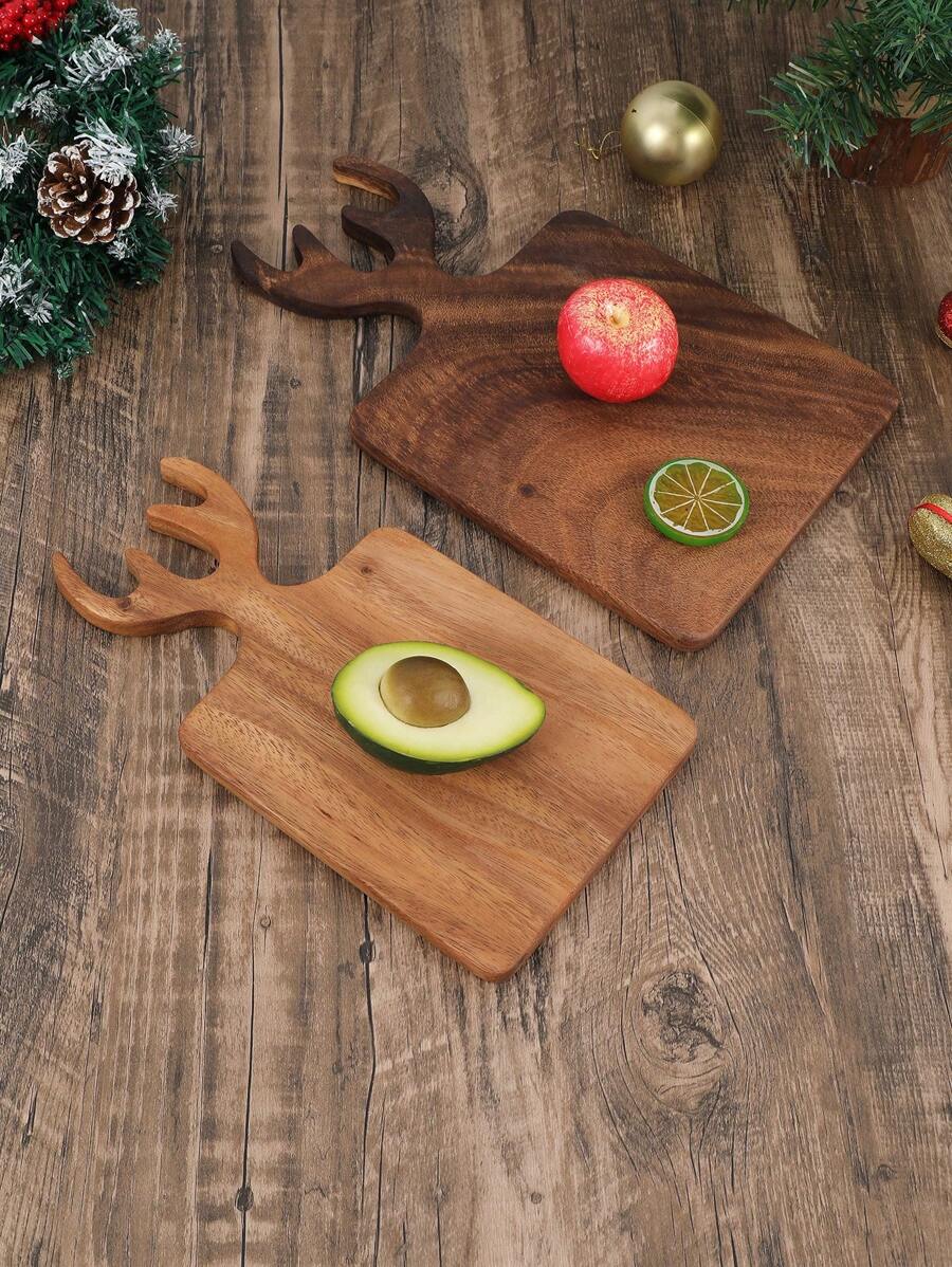 1pc Rosewood Deer Horn Shaped Cutting Board, Wooden Butcher Block ...