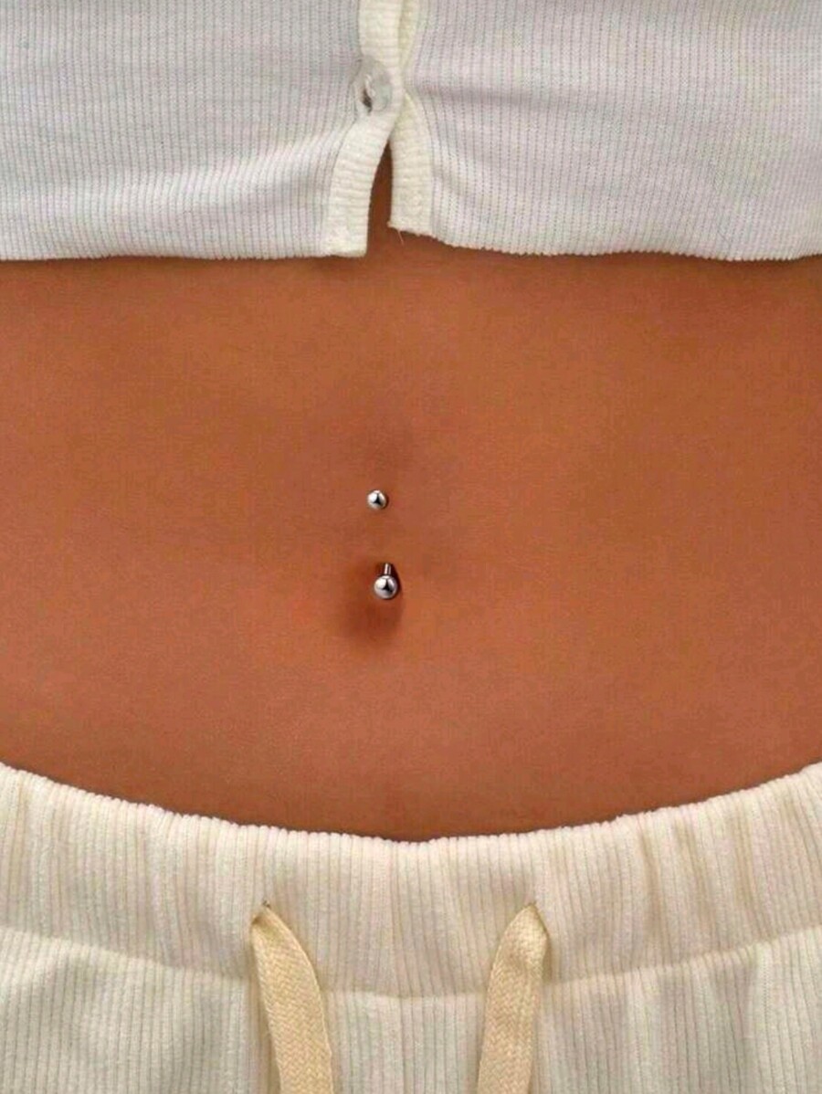 1pc Black Piercing Navel Ring, Compact Minimalist Design, Suitable For ...