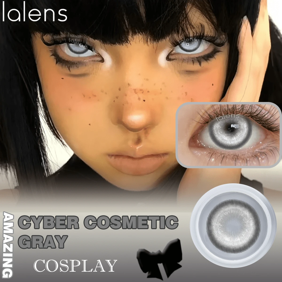 Lalens Cyber Cosmetic Cyberpunk Yearly Disposal Color Contacts For Dark ...