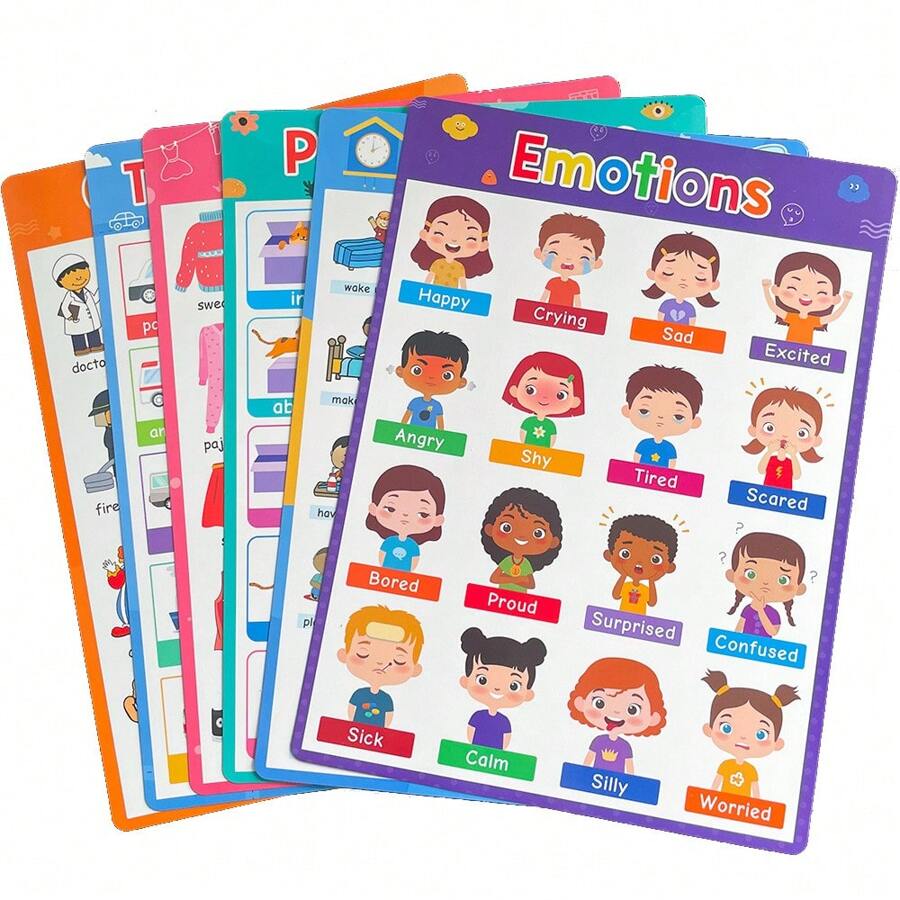 20 English Learning Posters Set Words Flashcards Educational For ...