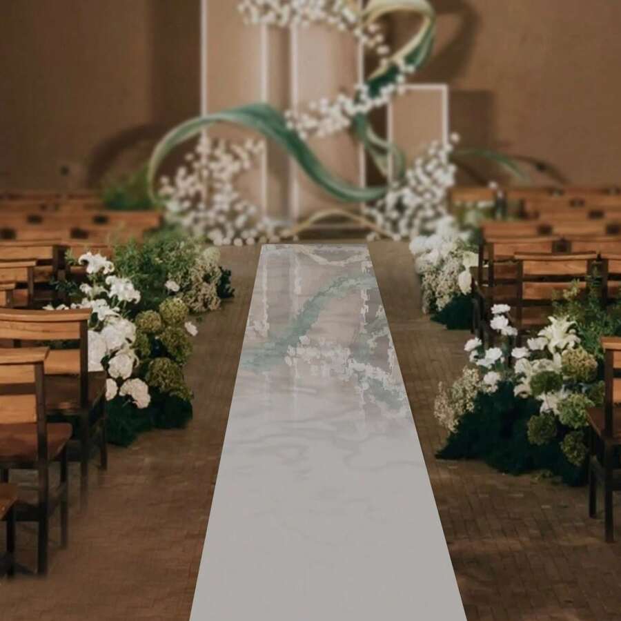 3 * 65Ft Wedding Reflective Mirror Carpet, Mirror Aisle Runner For ...