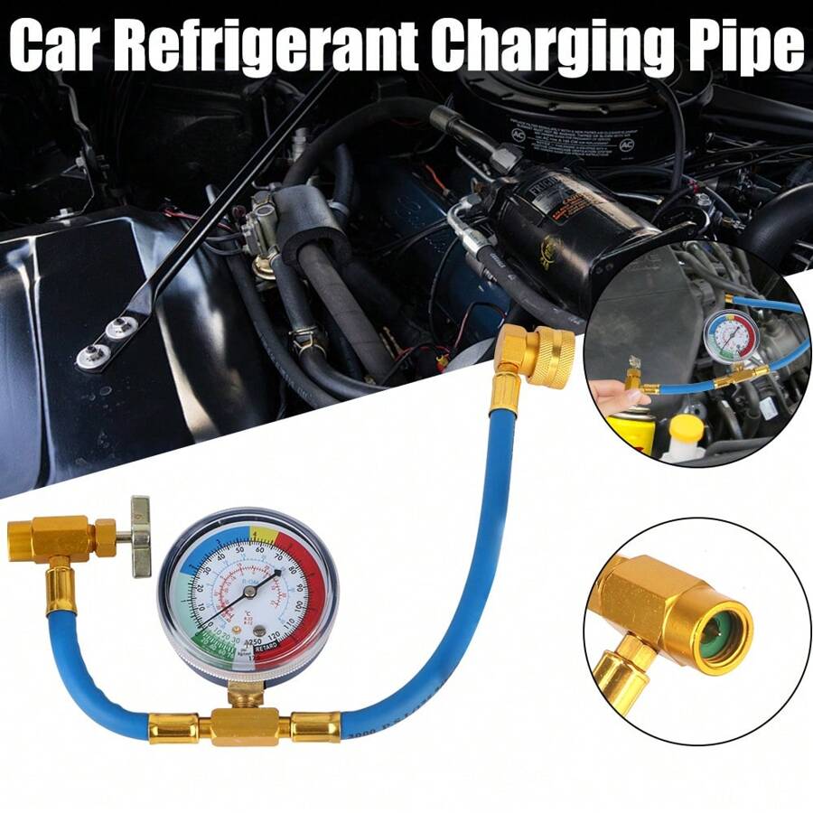 Car Air Conditioner Refrigerant R134a R12 R22 Charger Hose 3000PSI Pipe ...