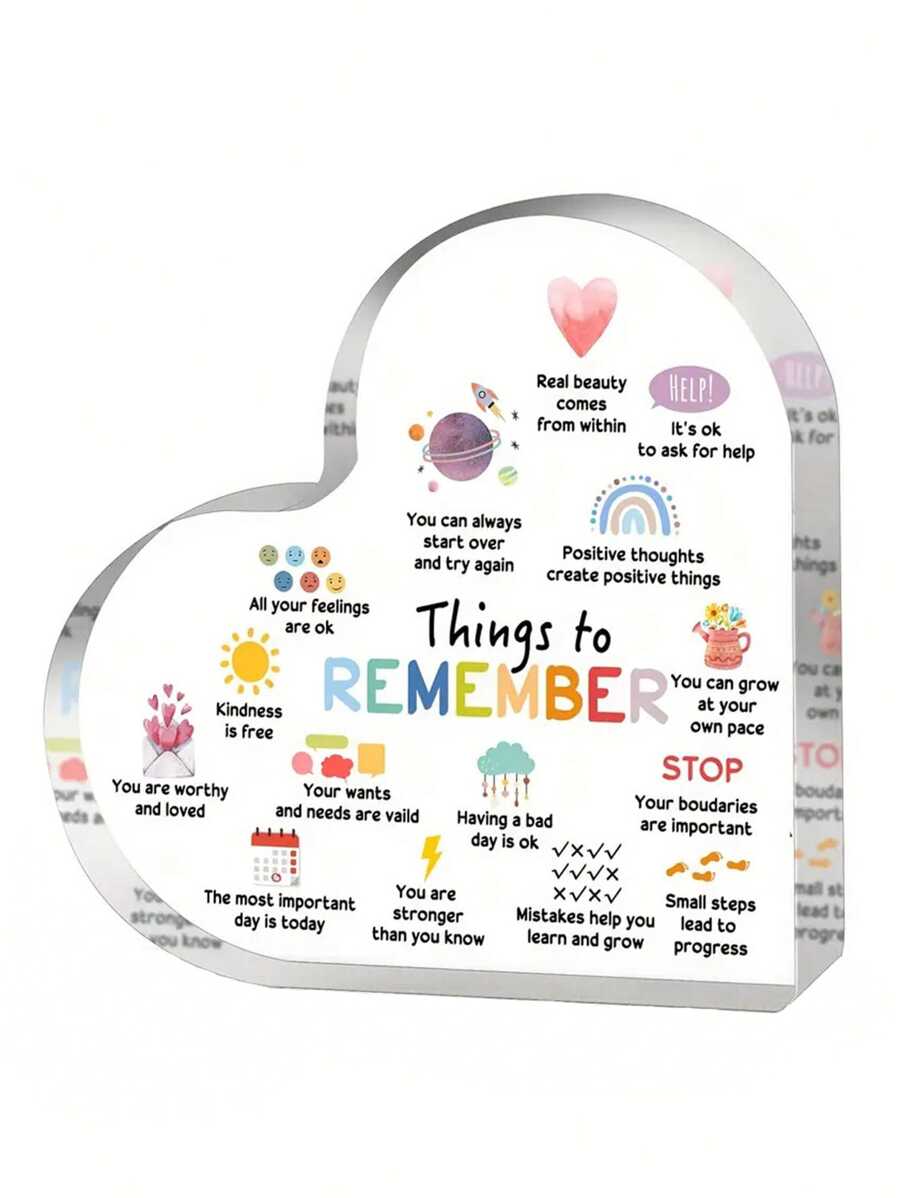 Mental Health Inspired Heart-Shaped Acrylic Sign - Therapeutic And ...