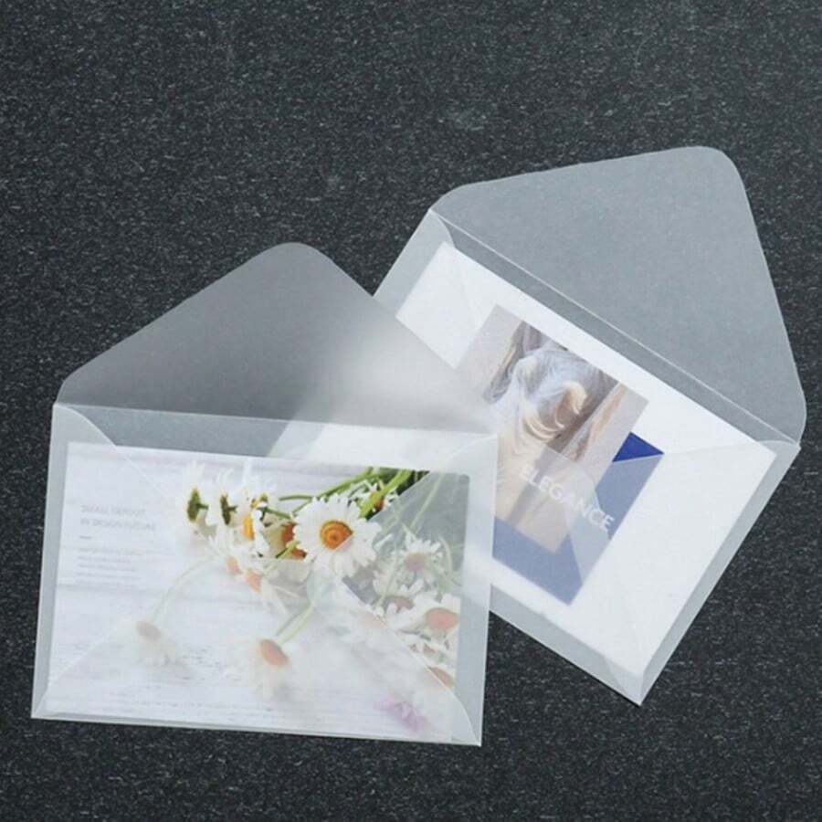 10 Sets Of 3.78iin Blank Semi Transparent Envelopes, Used For ...