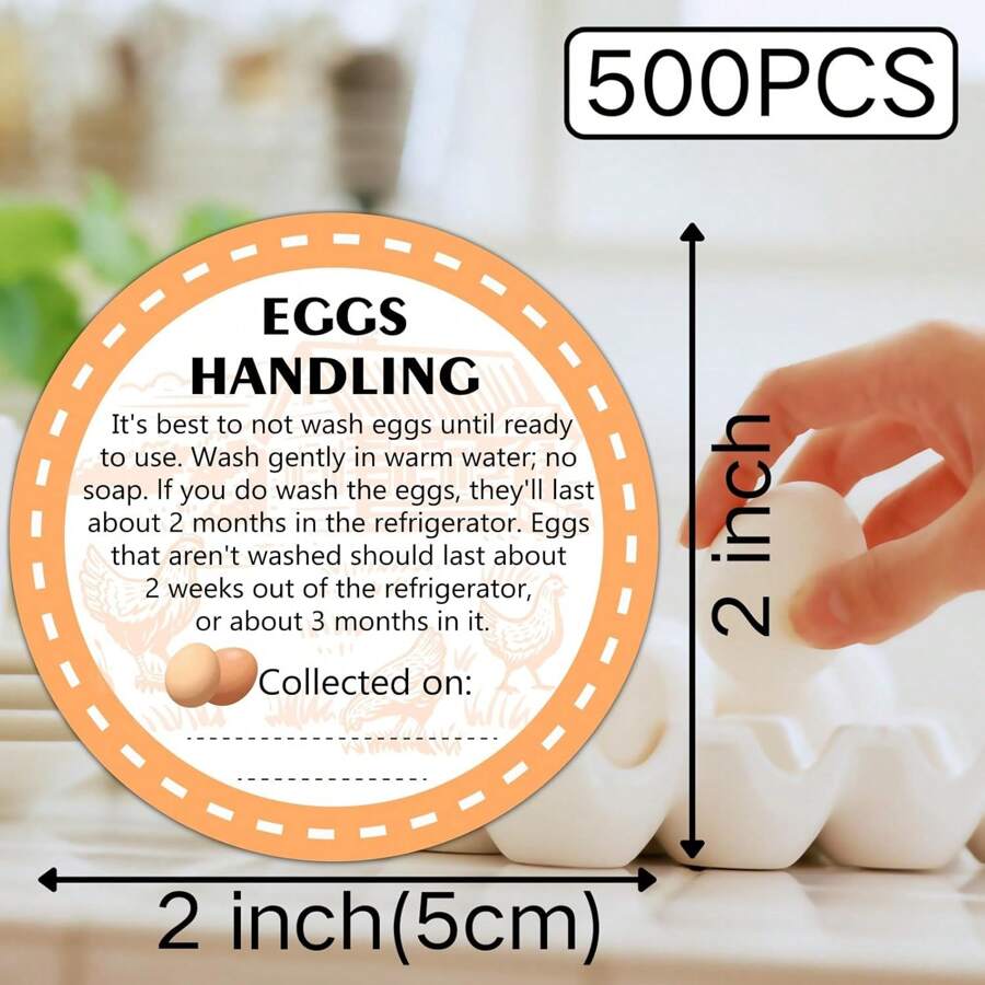 2-Inch Farm Fresh Egg Carton Labels, Writable Labels Round Egg ...