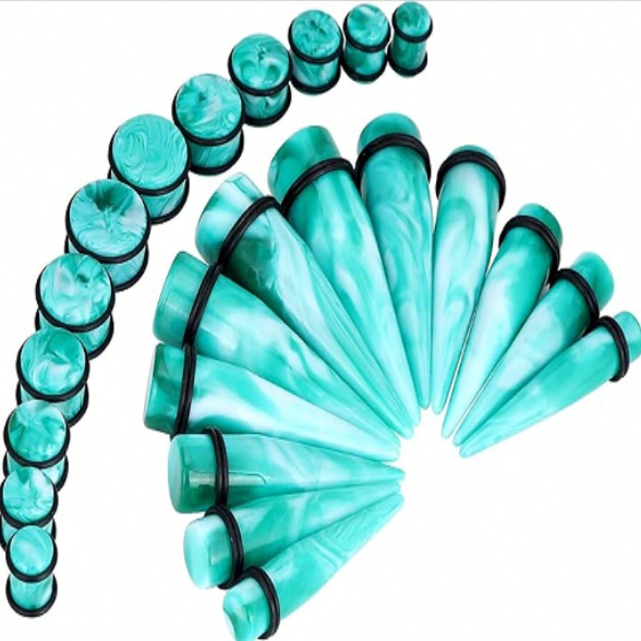 24pcs Acrylic Ear Gauge Set - 10mm To 20mm Taper & Plug, Classic Style ...
