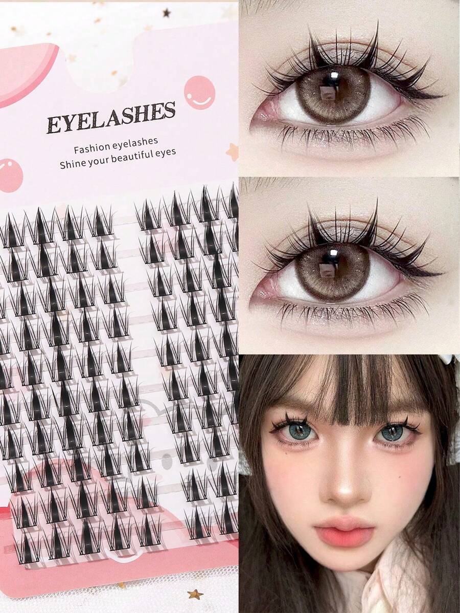 10 Pairs Natural-Looking Fluffy False Eyelashes, Enhancing Volume And ...