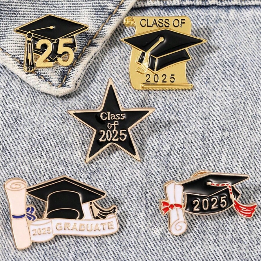 2025 New School Graduation Season Enamel Brooches Creative Flower ...