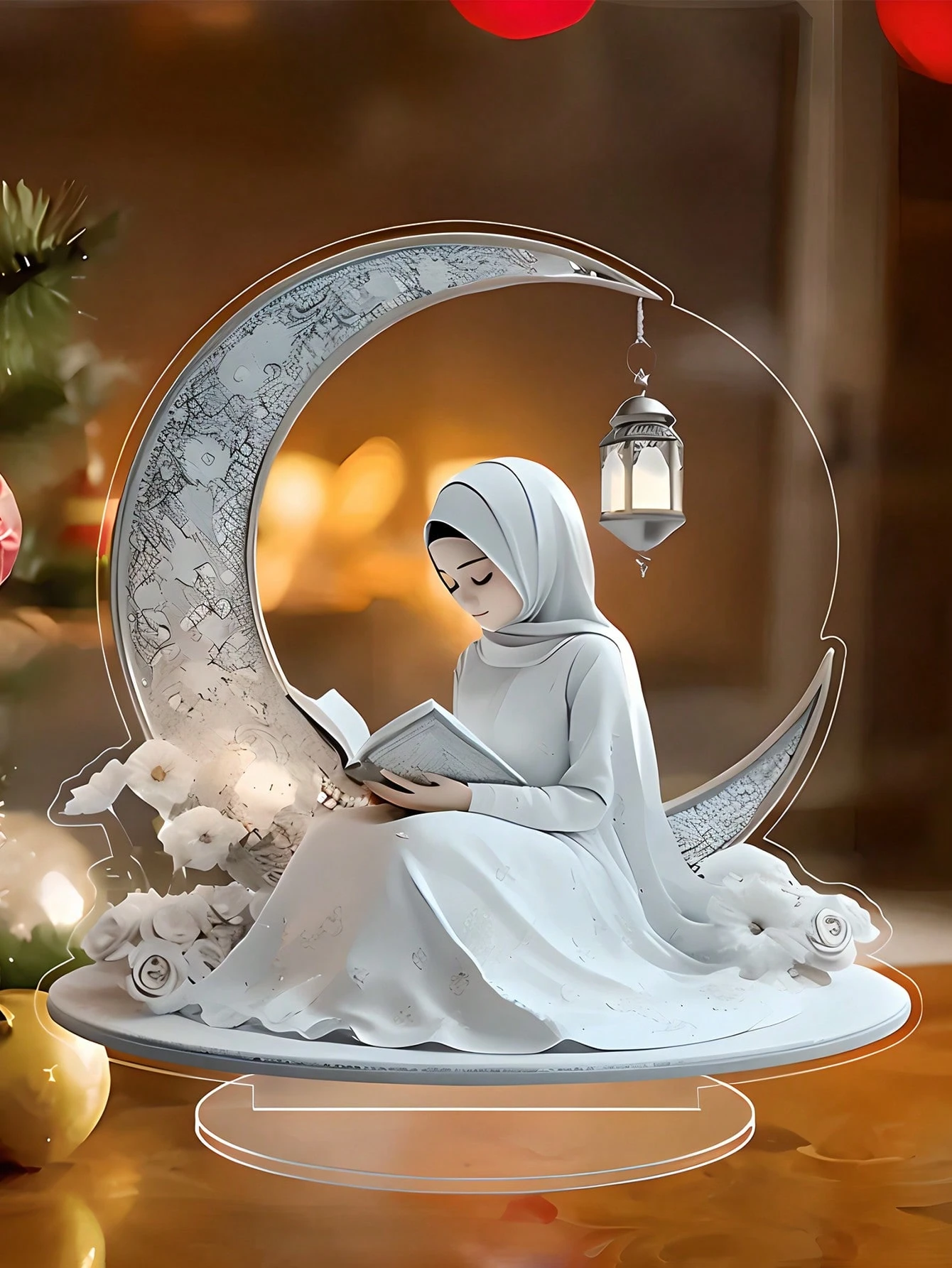 1pc Girl 2D Acrylic Statue - Transparent, Crystal Clear Desktop ...