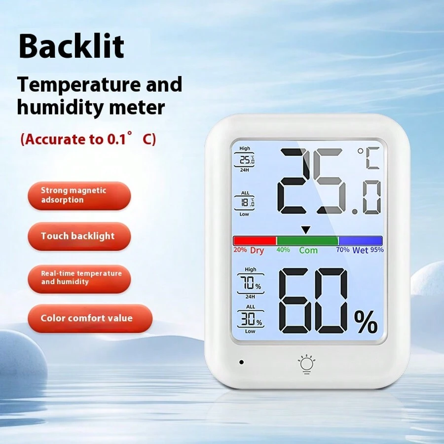 Digital Indoor Thermometer Hygrometer, LCD Display Temperature Humidity ...