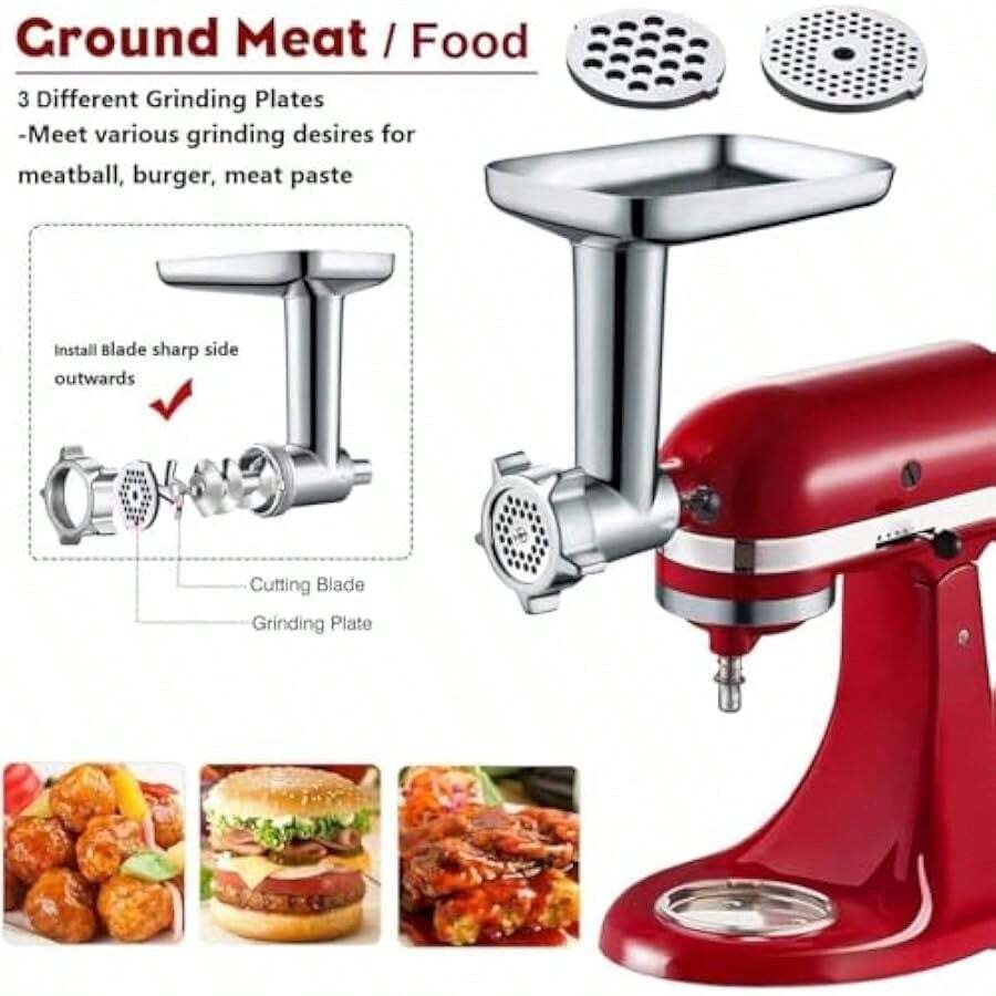 KitchenAid Stand Mixer Attachment Meat Grinder With 3 Sausage Filling ...