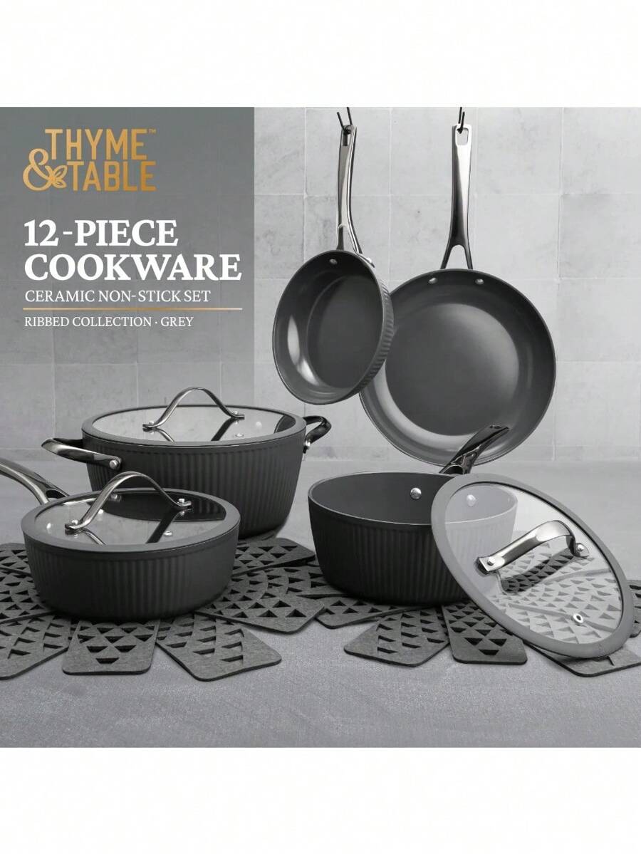12 Piece Nonstick Aluminum Cookware Set | SHEIN USA