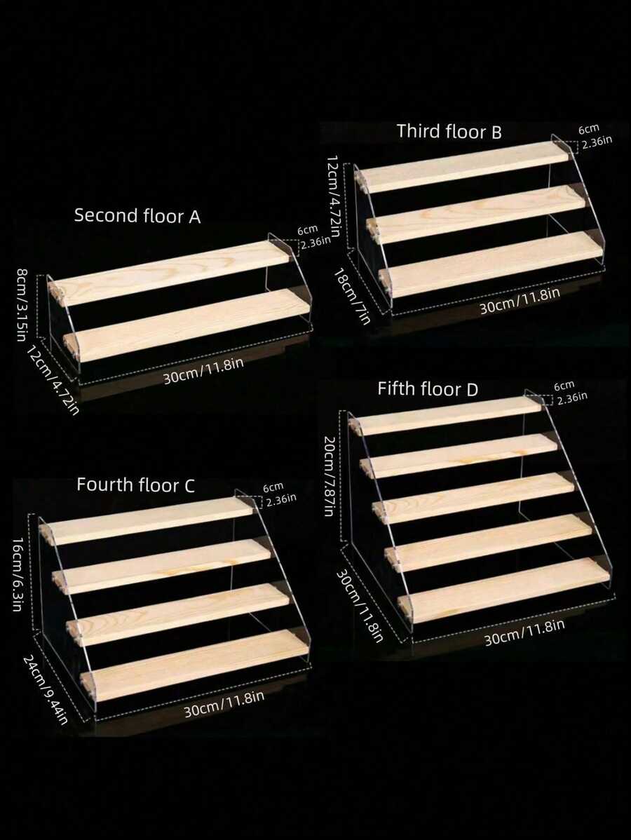 Wooden Acrylic Display Rack For Figurines, Dolls, Cartoons, Collections ...