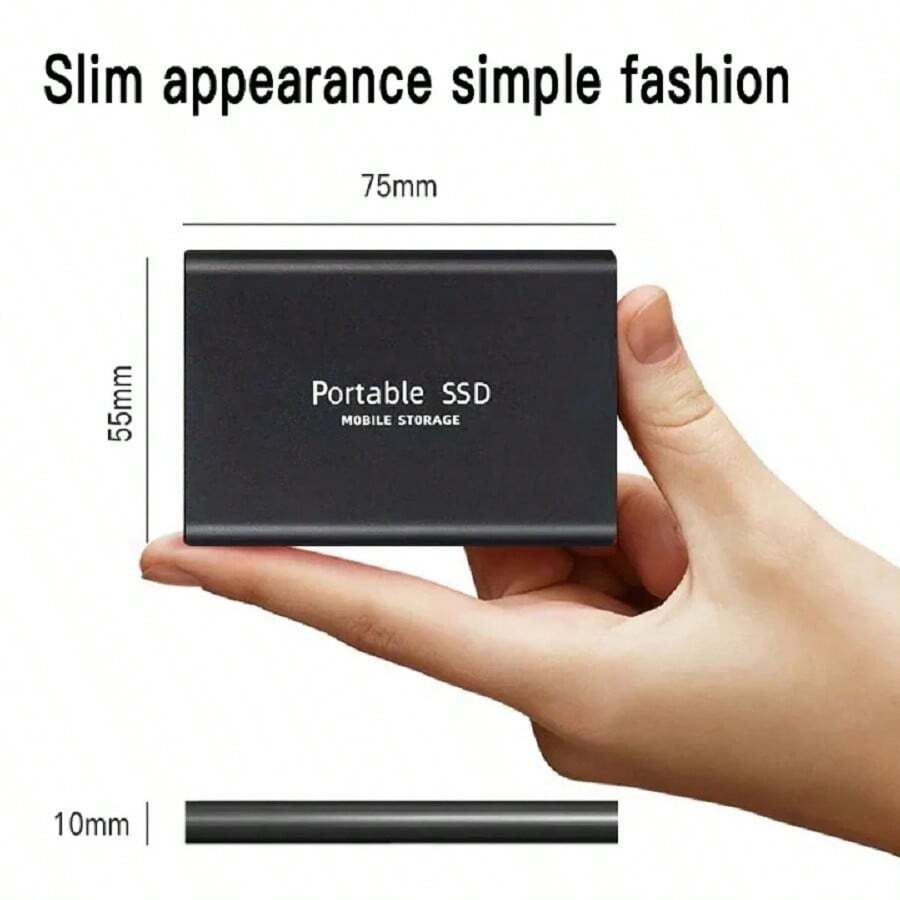 Portable SSD 30TB Black Color External Hard Drive High-Speed Mobile ...