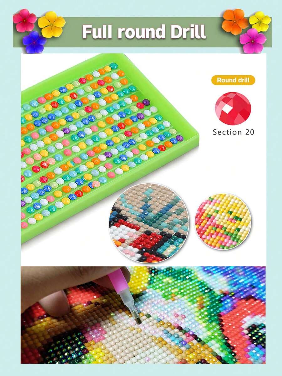 5D Diamond Painting Kit - Beach Moonscape, Round Diamond Painting On ...