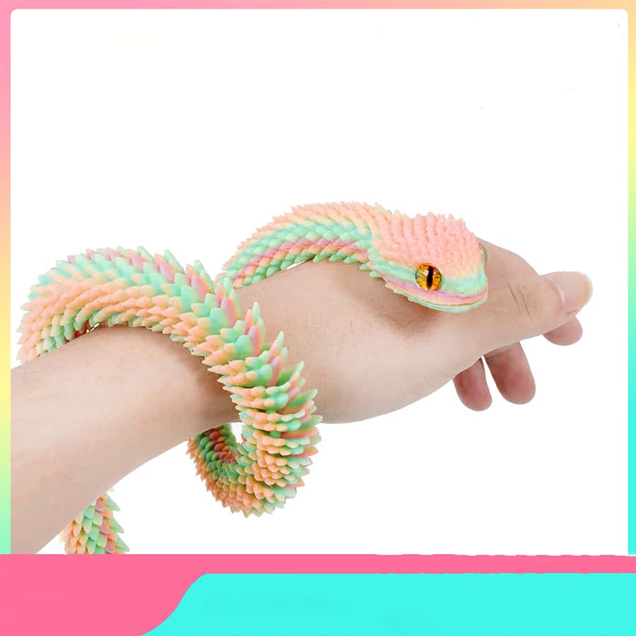 1pc The 3D Printed Viper Handicraft Ornament With Movable Snake Joints ...