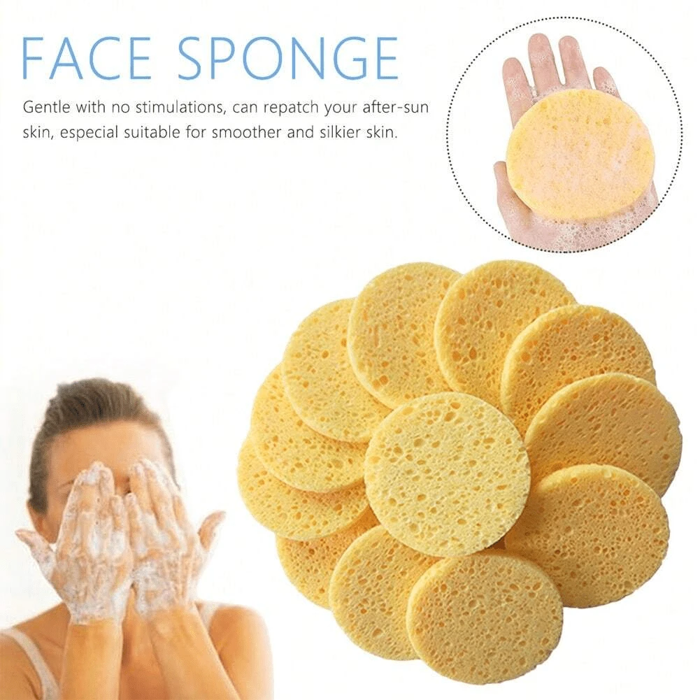 50pcs Wash Face Sponge Facial Cleansing Exfoliating Cosmetic Sponge For ...