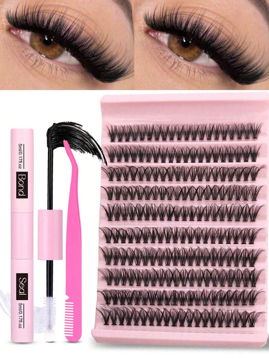 200 pièces Kit de faux cils, grande capacité, naturel à coller à chaud ...