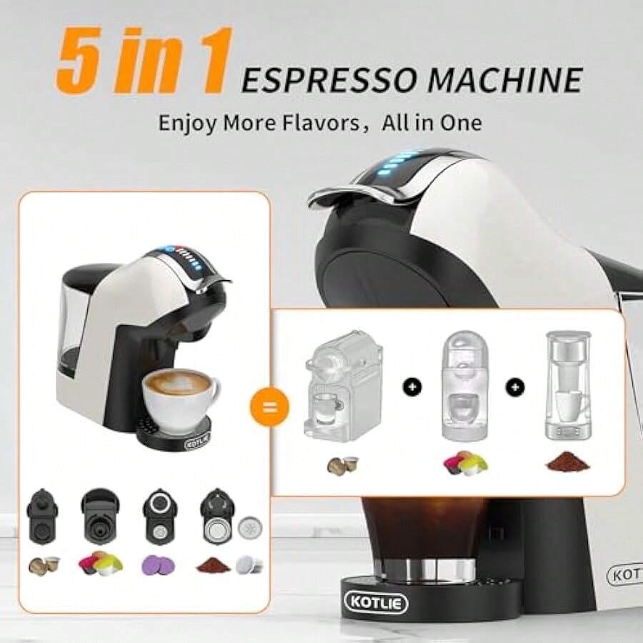 5in1 Multicapsule Espresso Coffee Machine For LOR MIO Capsules Coffee ...
