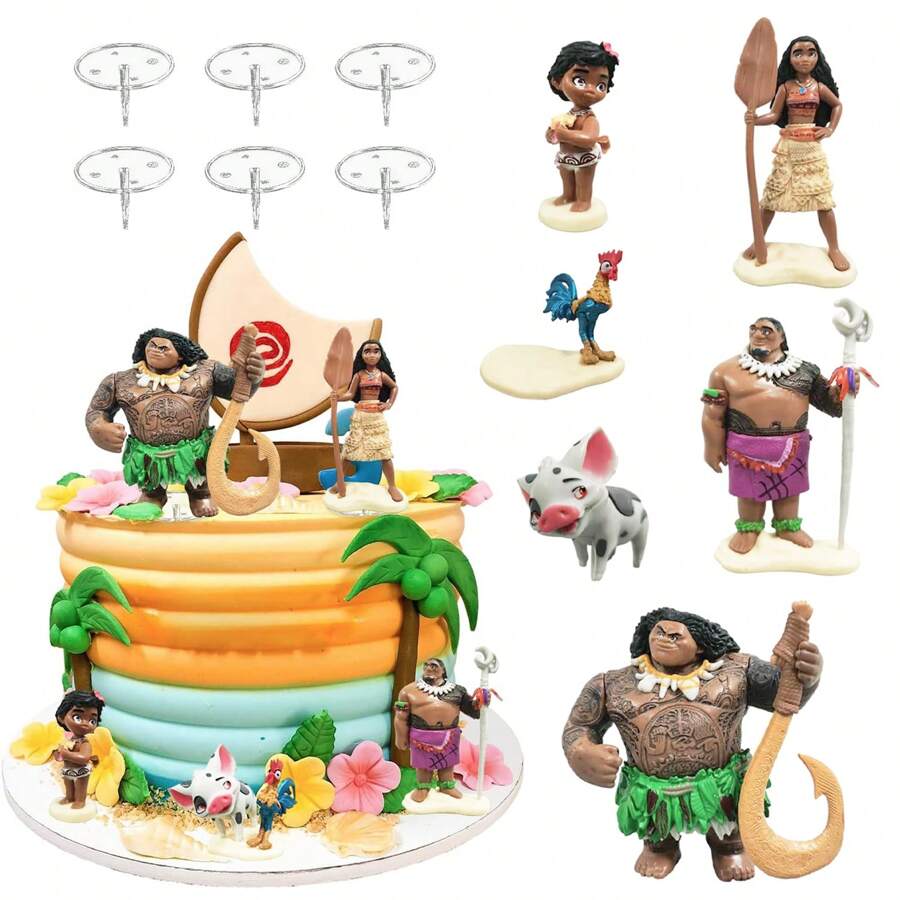 Mattel Mattel 6pcs Hawaii Ocean Cake Toppers, Themed Party Supplies ...