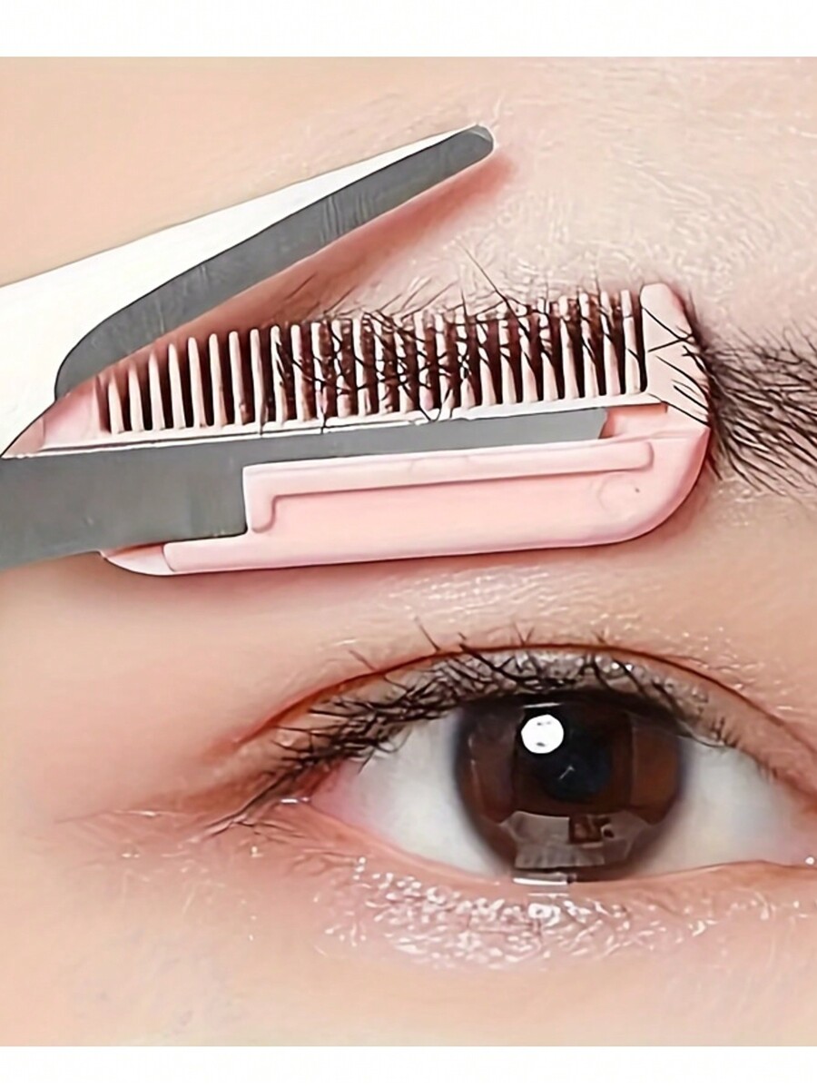 Pink Eyebrow Trimmer With Built-In Comb, Precision Grooming Tool For ...