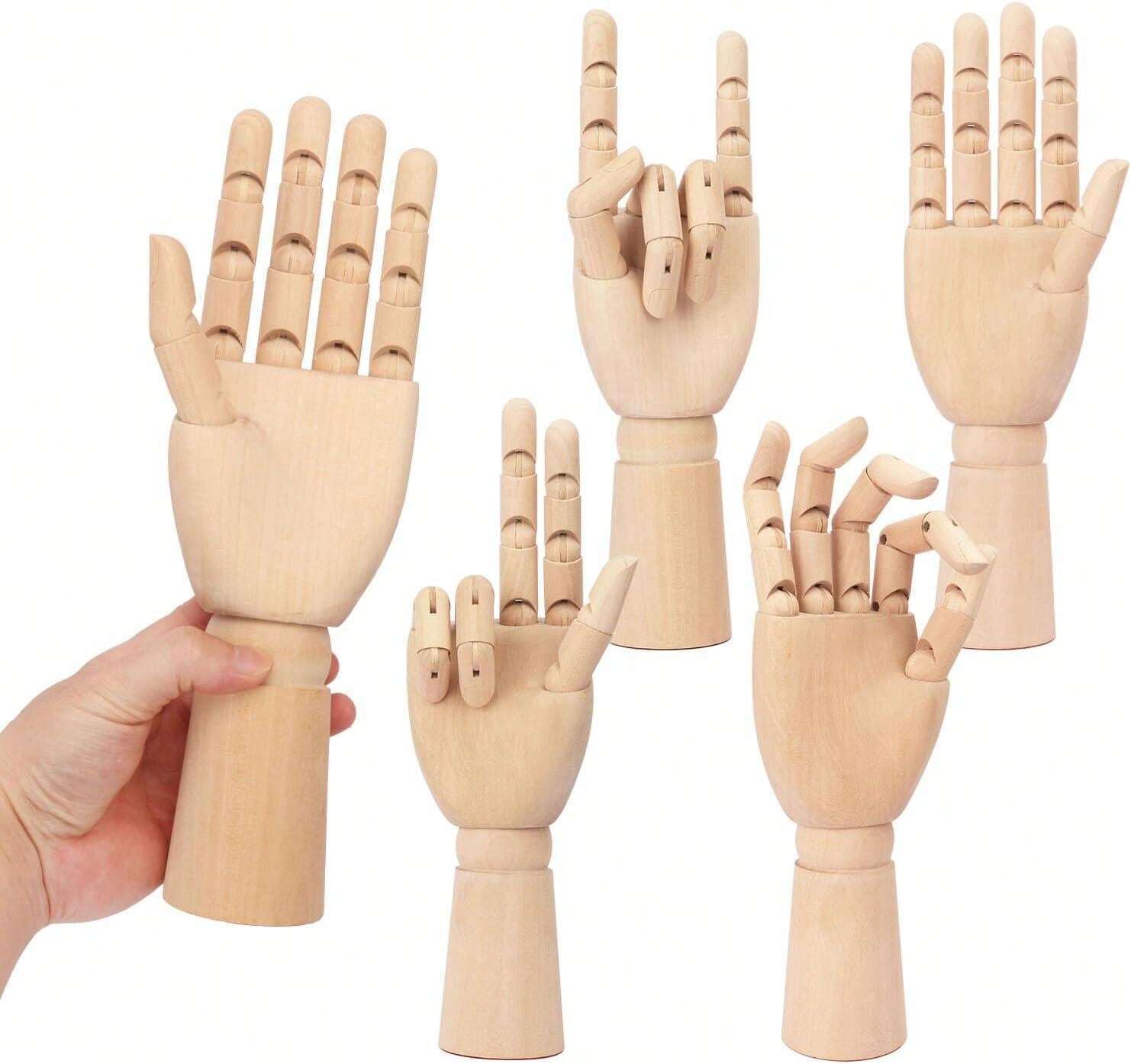 1 Peça/Manequim Articulado de Mão de Madeira Criativo, Palma e Dedos ...