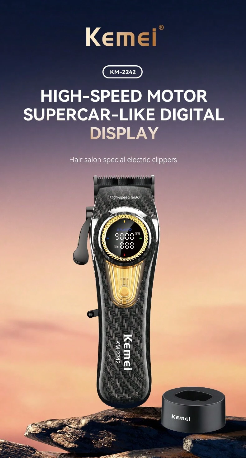 Kemei KM-2242 High Power Electric Hair Clipper, Rechargeable Hair ...