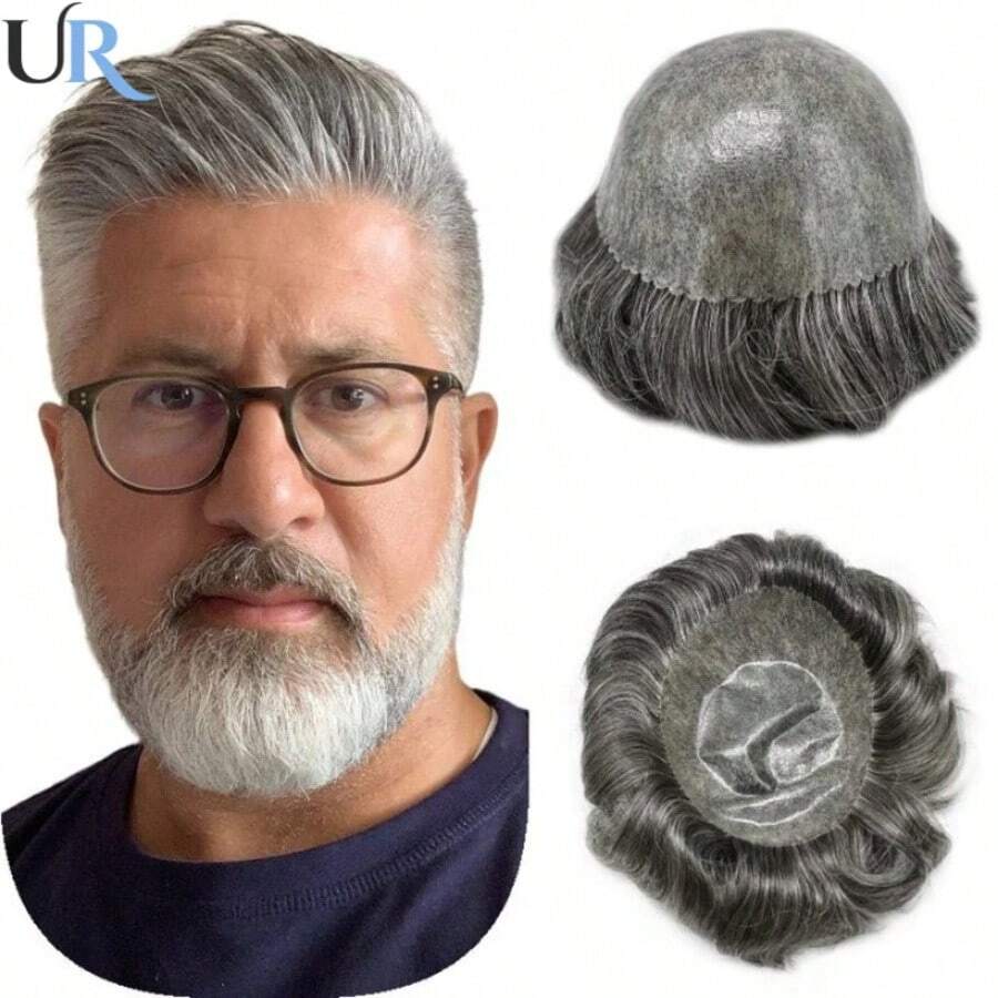Durable 1B65 100% Human Hair Wig System, Fine Tube Implant Hair For Men ...