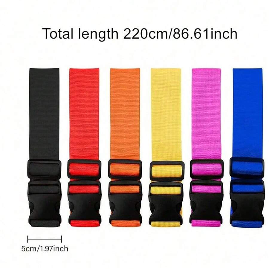 Miliocry 2/4pcs 2.2m Adjustable One-Piece Luggage Straps, Suitcase ...