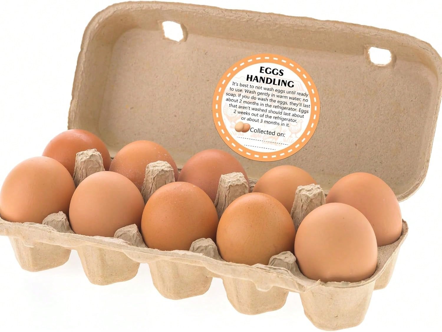 2-Inch Farm Fresh Egg Carton Labels, Writable Labels Round Egg ...