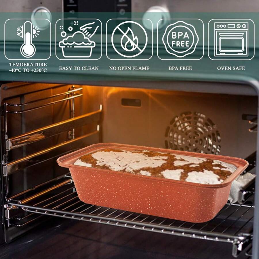 10 X 5 In Non-Stick Loaf Pan Set, 2 Pieces Bread Pan For Baking, Carbon ...