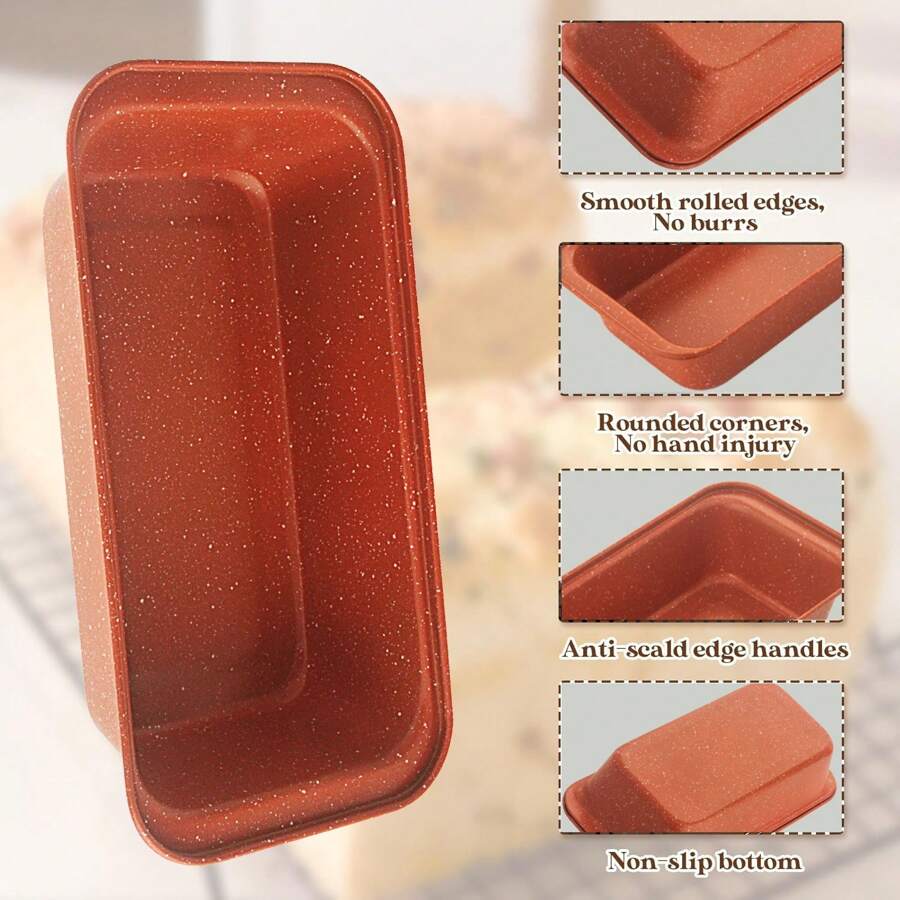 10 x 5 Zoll antihaftbeschichteter Kastenbrotform-Set, 2 Stücke ...