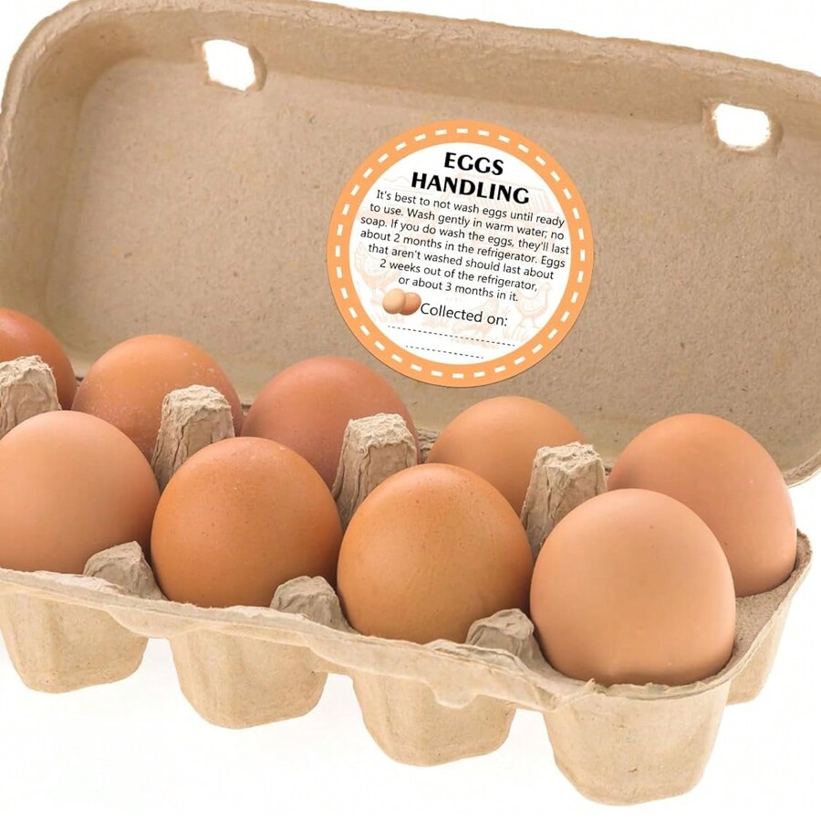 2-Inch Farm Fresh Egg Carton Labels, Writable Labels Round Egg ...