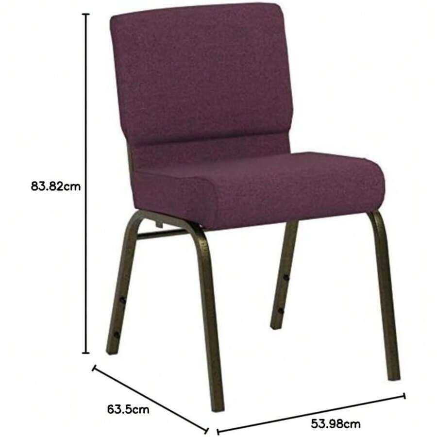 4 Pack Series 21'' Stacking Chair In Plum Fabric - Gold Vein Frame ...