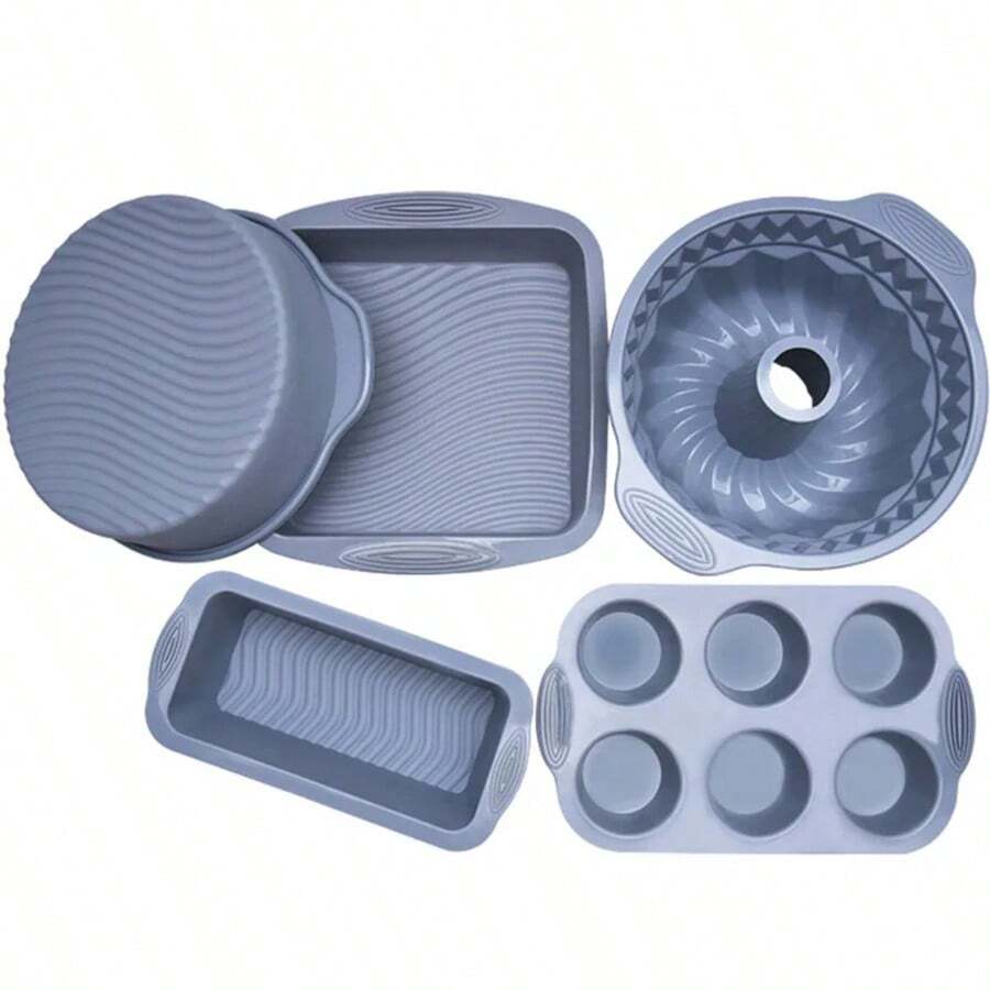 Silicone Baking Molds Fluted Round Cake Pan Non-Stick Bundt Forms Jello ...