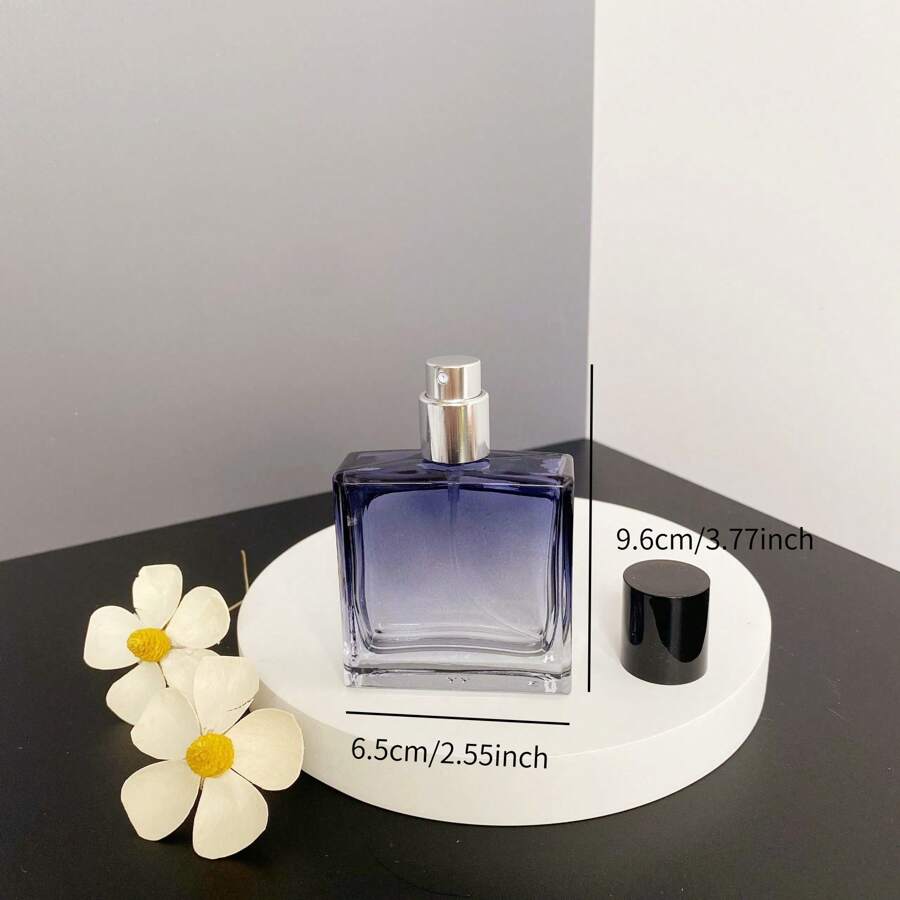 1PC 1.69OZ High-End Perfume Bottle Gradient Color Flat Square Perfume ...