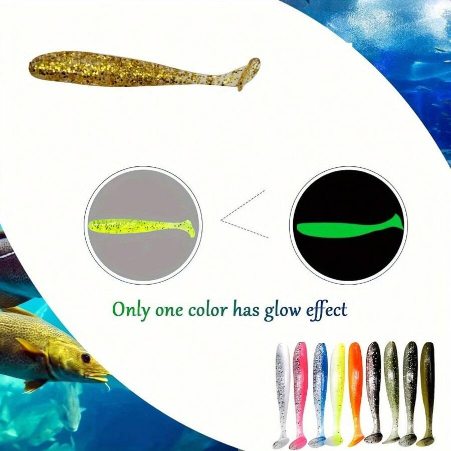 10 Bass Soft Jigs, T-Tail Soft Worm Jigs, Freshwater And Saltwater ...