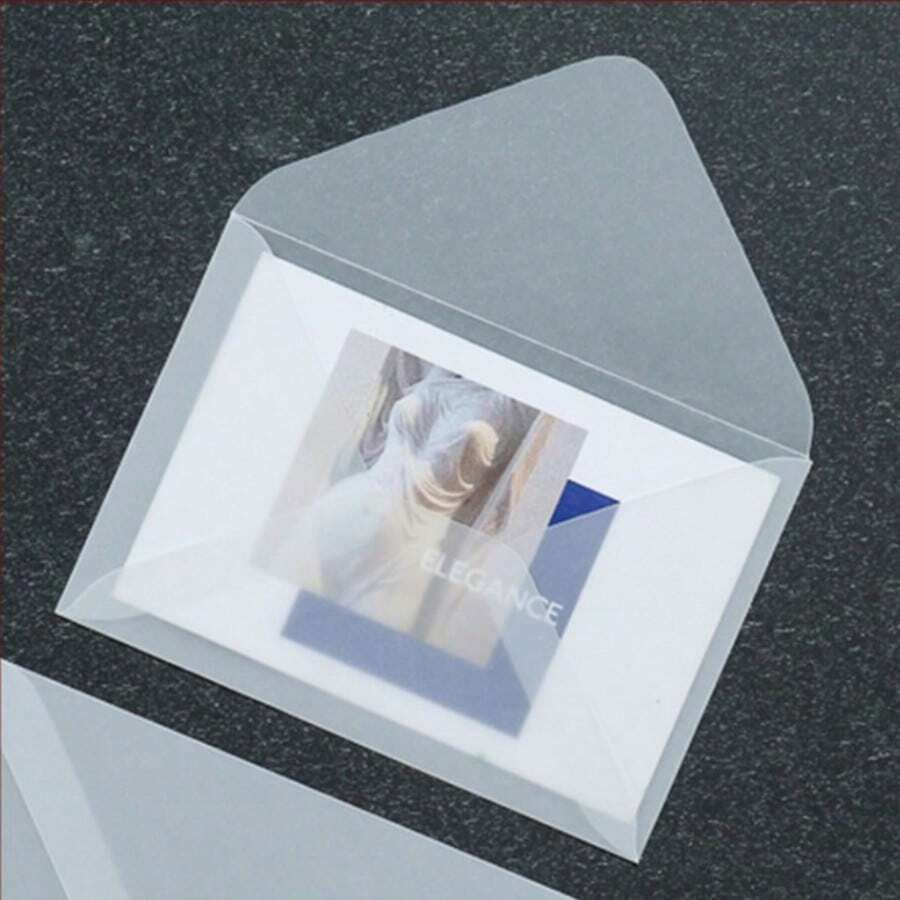 10 Sets Of 3.78iin Blank Semi Transparent Envelopes, Used For ...