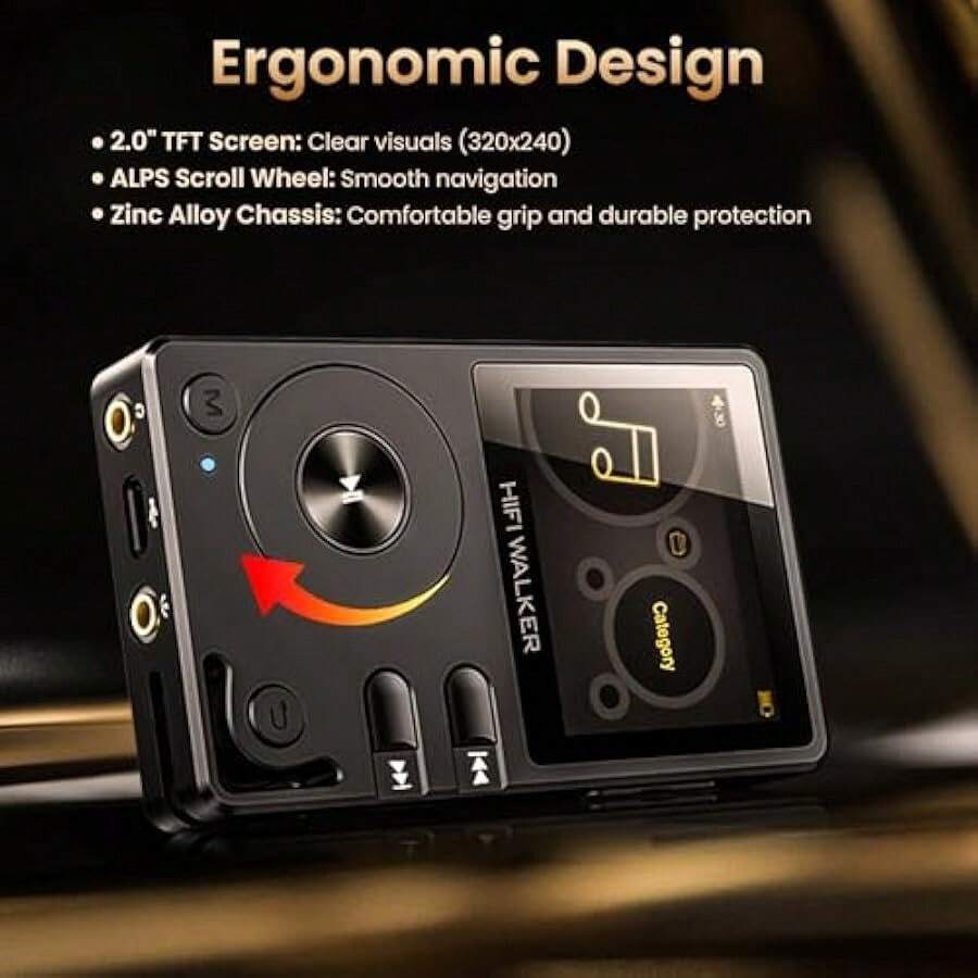 Hi-Res Audio DAP MP3 Player Bluetooth Lossless FLAC DSD DAC Line Out ...