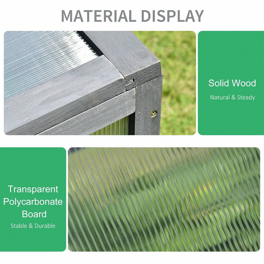 Outsunny Outsunny Wooden Framed Greenhouse Polycarbonate Cold Frame