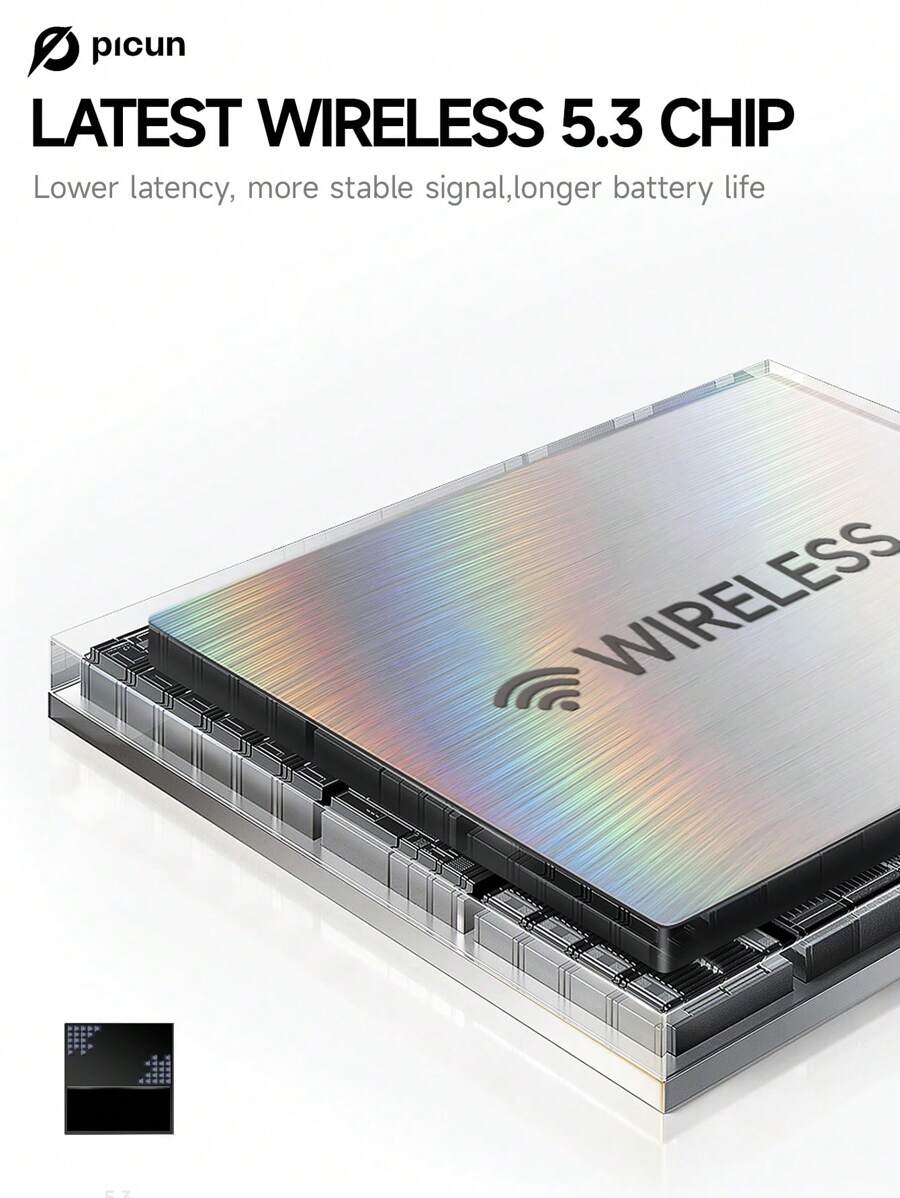 Picun B8 Wireless Over-Ear Headphone, 120Hrs Long Battery Time, Support ...