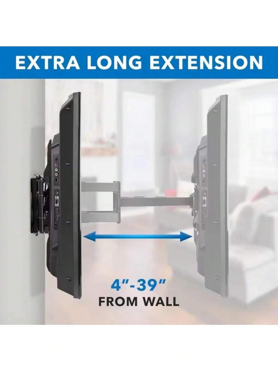 Full Motion TV Wall Mount With 39 Inch Long Extension Arms - 275 Lbs Capacity Heavy Duty Dual ...