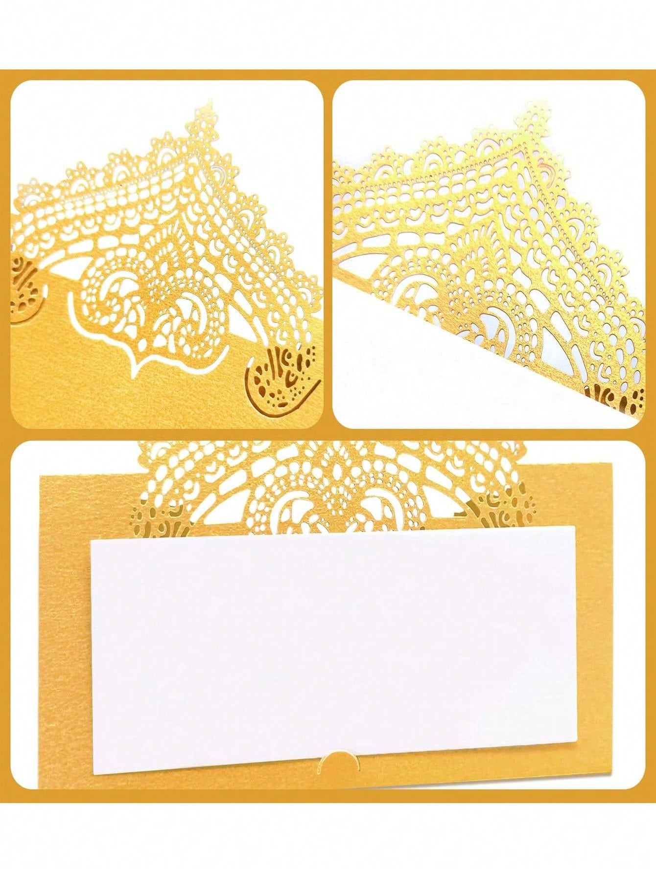 20 PCS Laser Cut Wedding Place Cards Tented Name Card Folded Cards ...