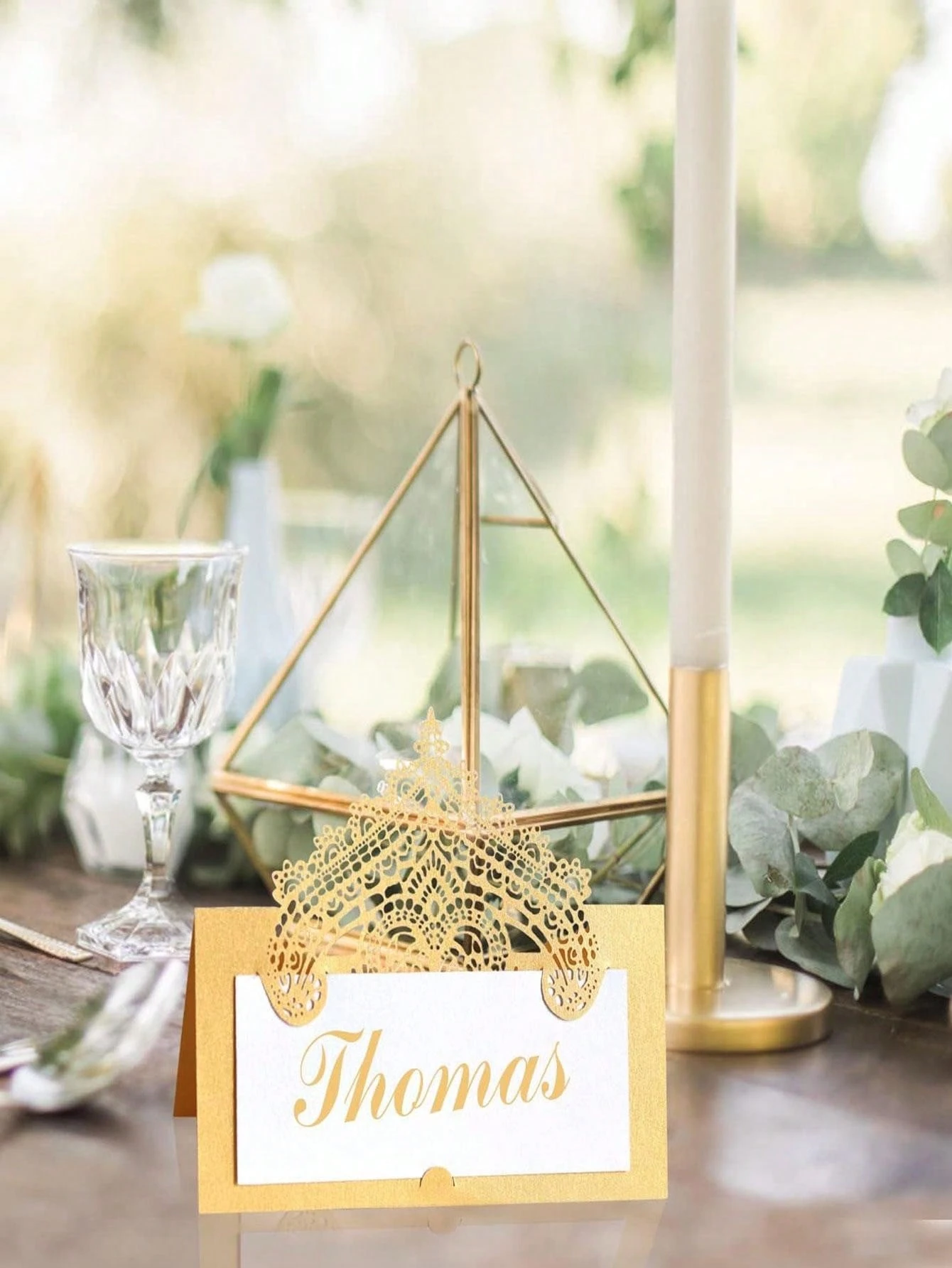 20 PCS Laser Cut Wedding Place Cards Tented Name Card Folded Cards ...