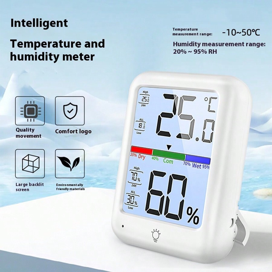 Digital Indoor Thermometer Hygrometer, LCD Display Temperature Humidity ...